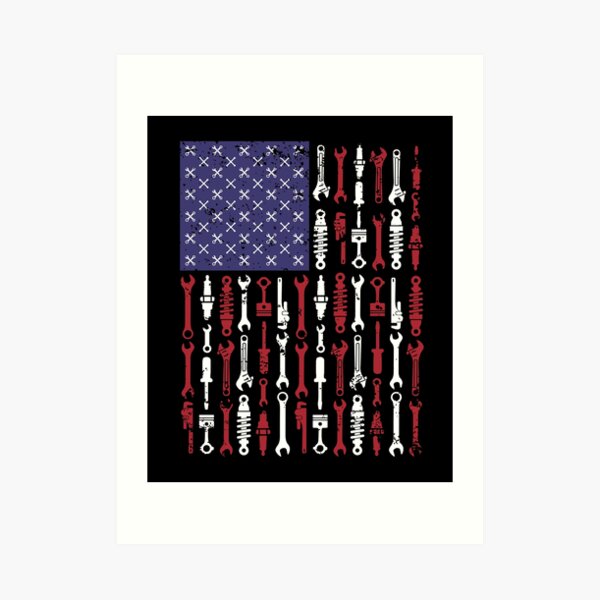 "Auto Diesel Mechanic Flag Mechanics Tools" Art Print for Sale by ...