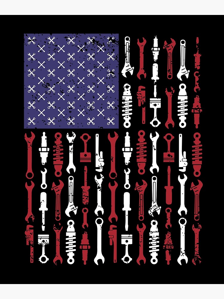 "Auto Diesel Mechanic Flag Mechanics Tools" Art Print for Sale by ...