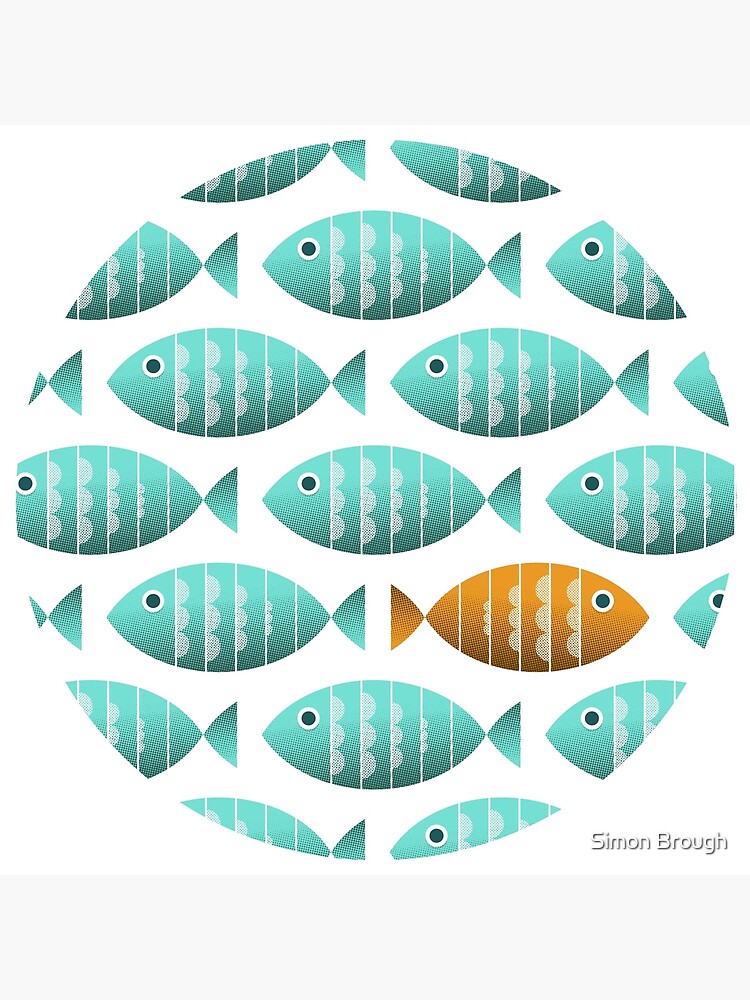 "Individual Self-Confident Fish Swims Against the Flow" Poster by ...