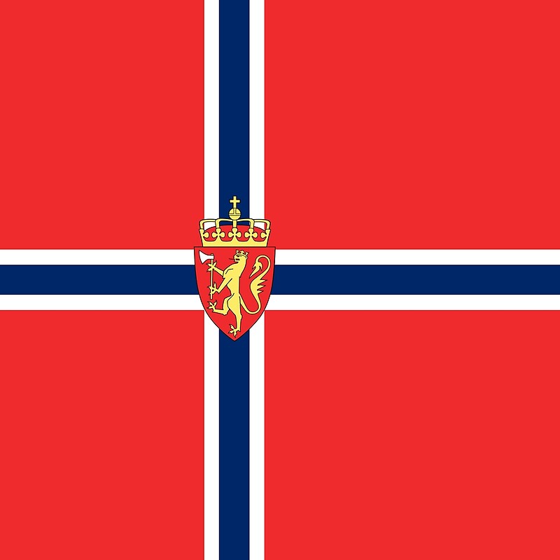 "Flag of Norway Scandinavian Cross and Coat of Arms" by podartist ...