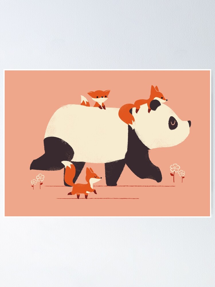 "Panda and Foxes" Poster for Sale by jayfleck | Redbubble
