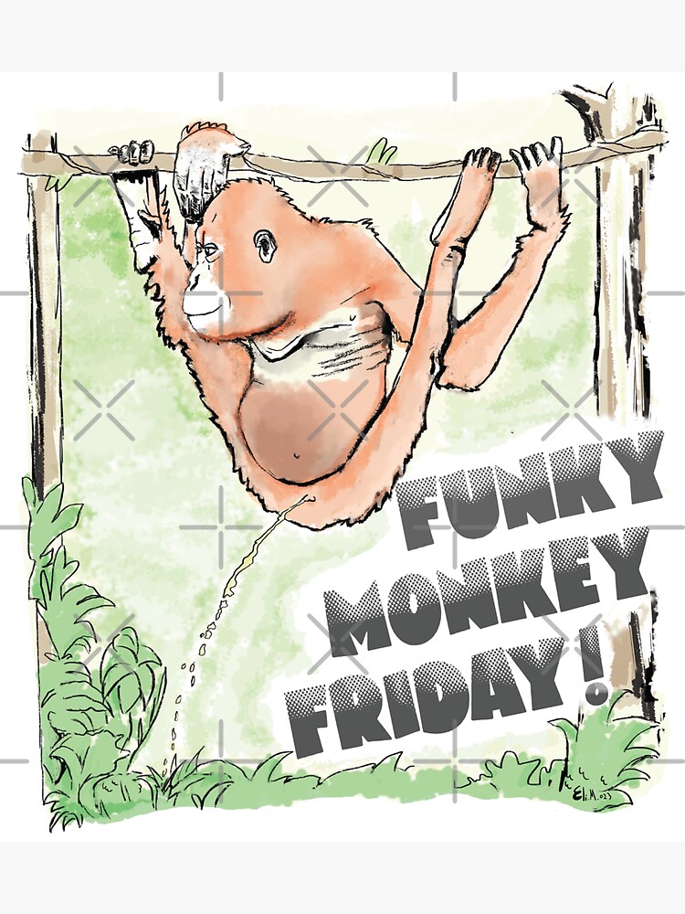 "Funky monkey friday III" Sticker for Sale by FunKi-FunKi | Redbubble