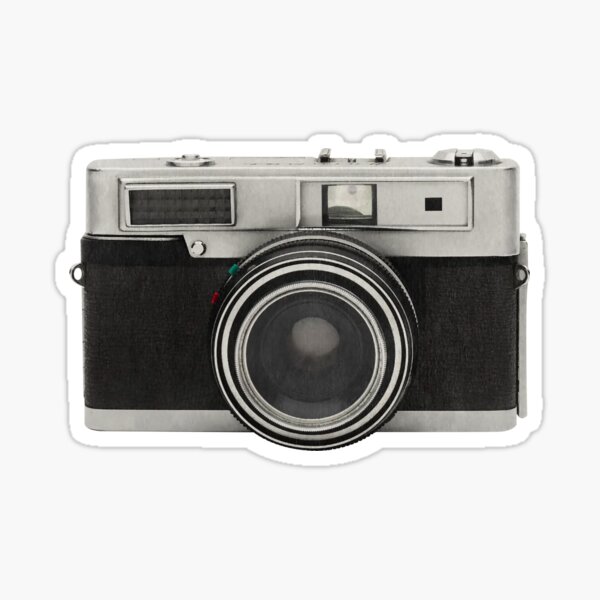 "Film Camera in Black and White film! Old School!" Sticker for Sale by ...