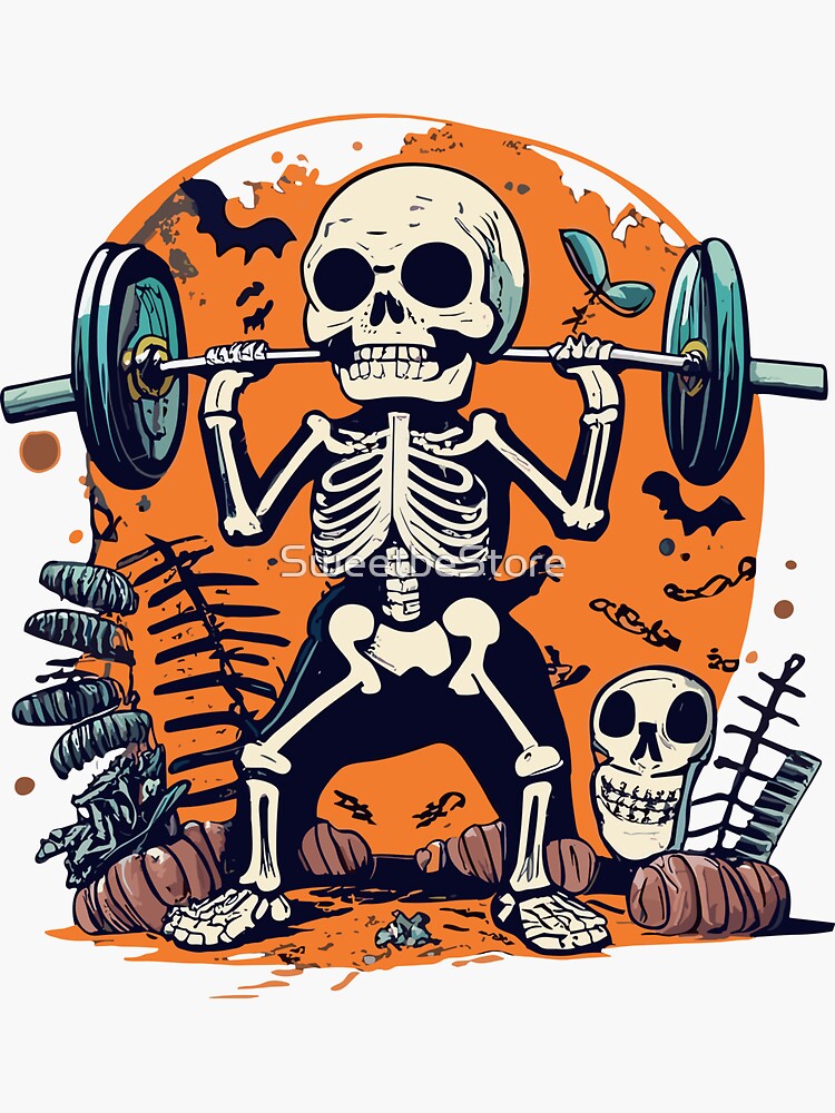 "Squat Like It's Scary Catrina Skeleton Gym " Sticker for Sale by ...