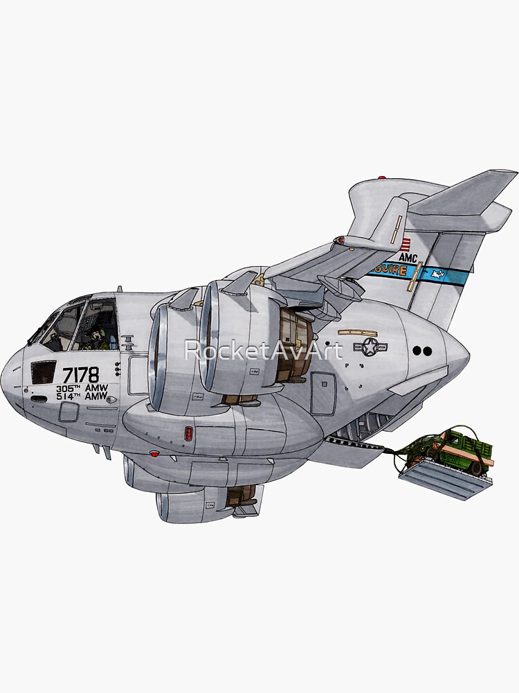 "C-17 GLobemaster III" Sticker for Sale by RocketAvArt | Redbubble