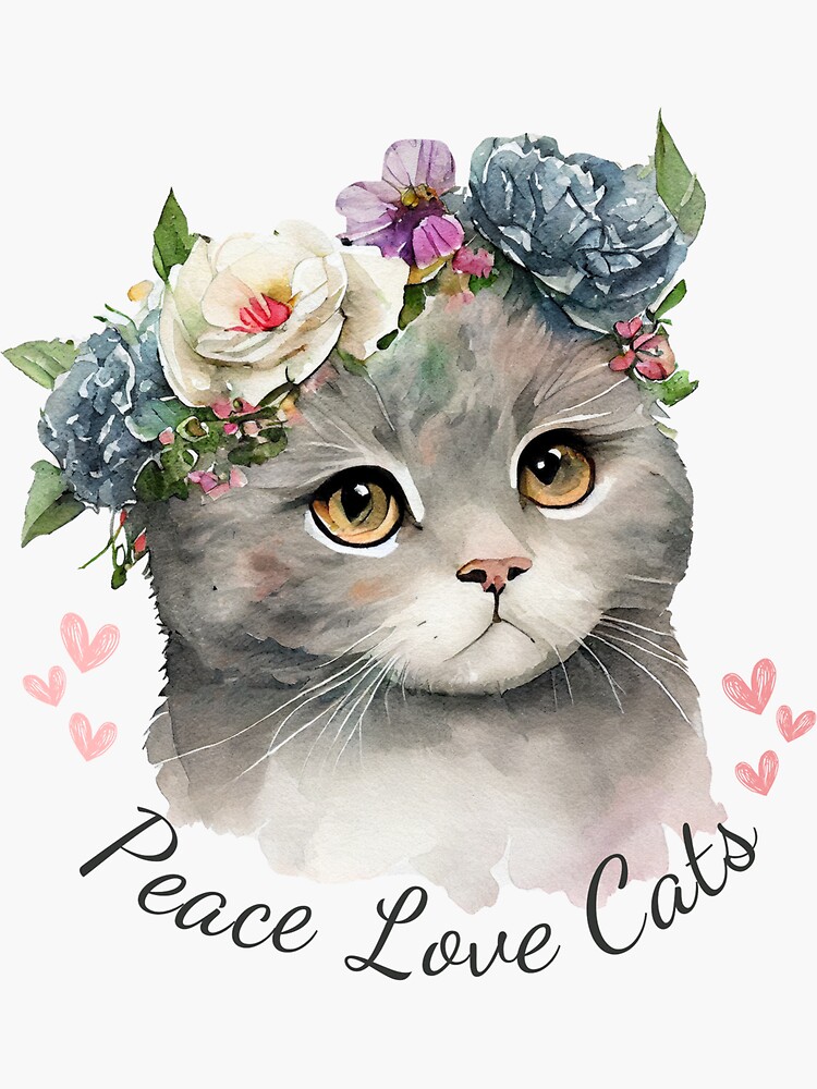 "Adorable Cat Design | T shirt | For Men For Women" Sticker for Sale by ...