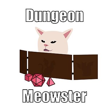 "Confused Cat at DnD Table | Dungeon Meowster Cat Meme" Sticker for ...