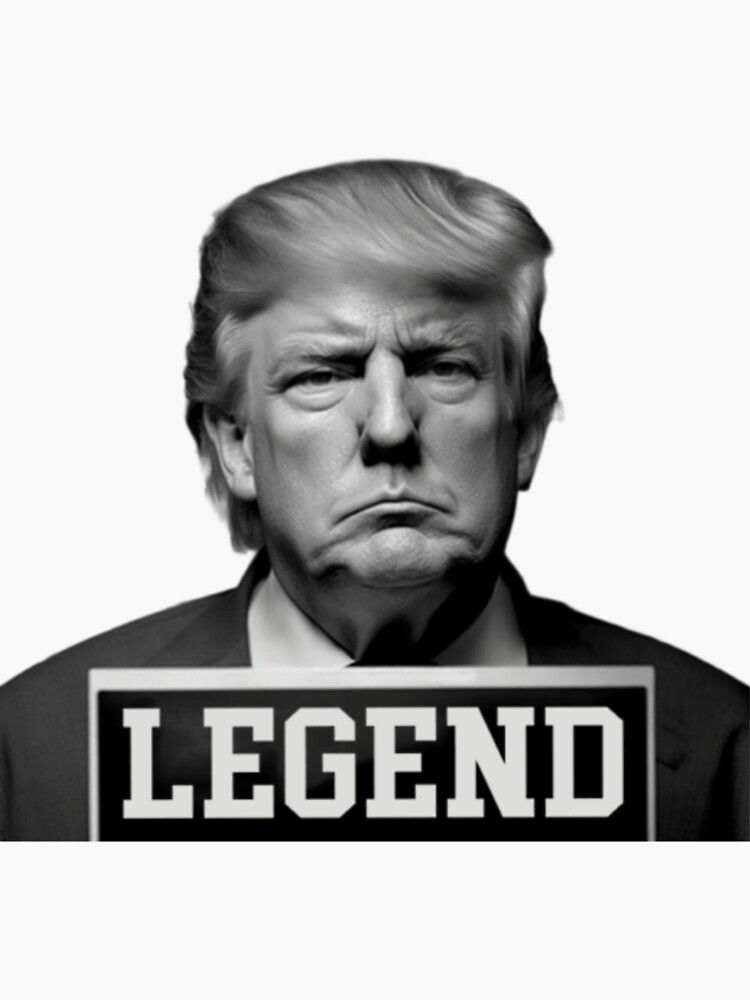 "Donald Trump Prison Mugshot TRUMP LEGEND " Sticker for Sale by ...
