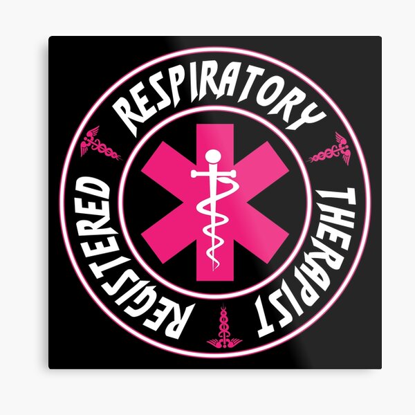 "Pink Registered Respiratory Therapist Logo" Metal Print for Sale by ...