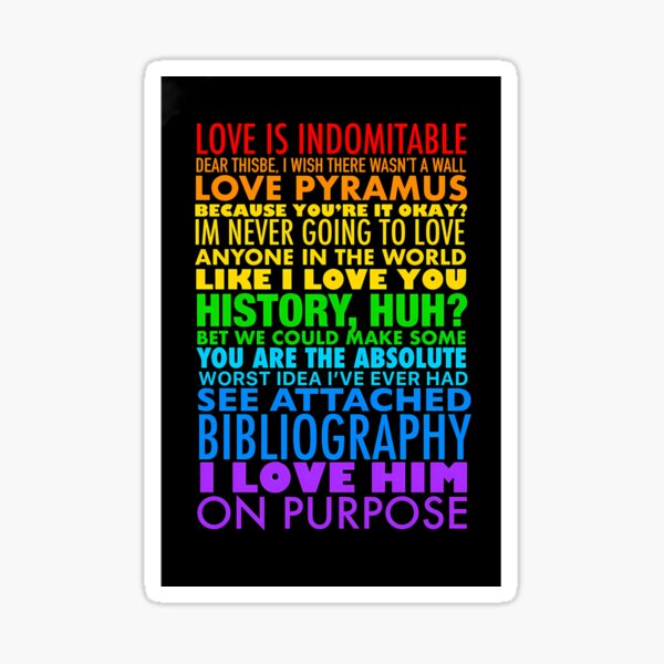 "Red White And Royal Blue Quotes V2 Black " Sticker for Sale by ...