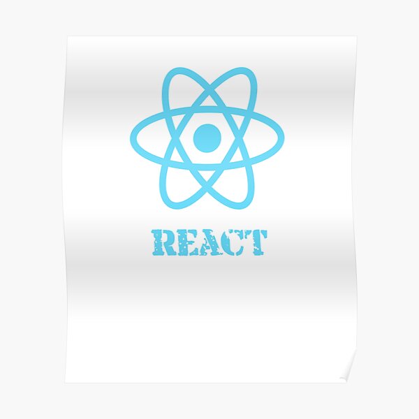 "Official ReactJS React.js Logo Word JS" Poster by rainwater11 | Redbubble