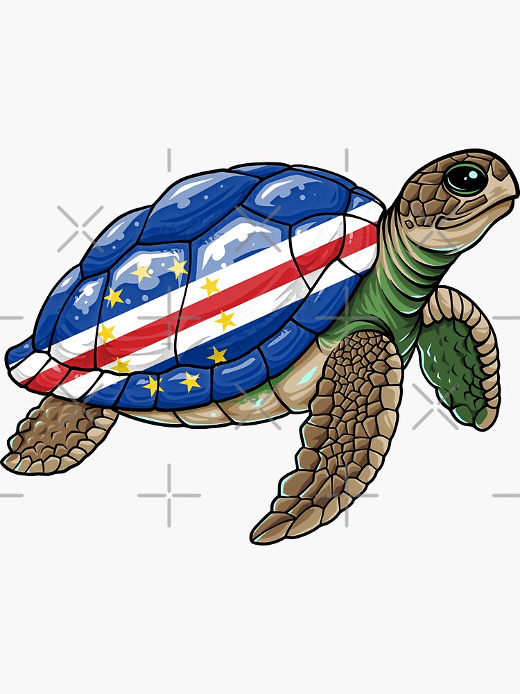 "Cape Verde Turtle , Cape Verde flag - Turtle Flag Of Cape Verde - Gift ...