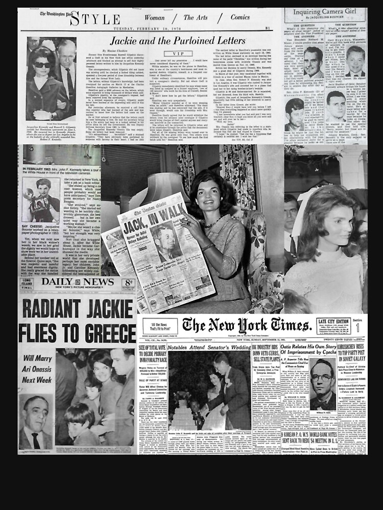 "Jackie Kennedy Onassis black and white" Essential T-Shirt for Sale by ...