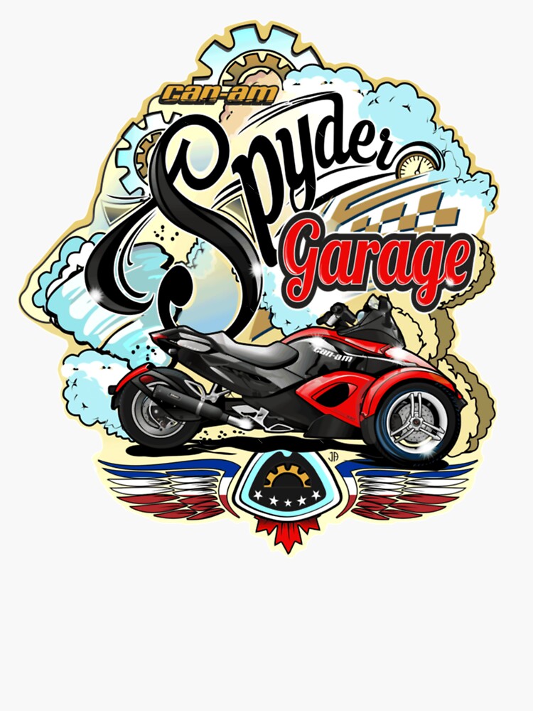 "Can Am Spyder Garage Sign Logo" Sticker by KhaliaBunny | Redbubble