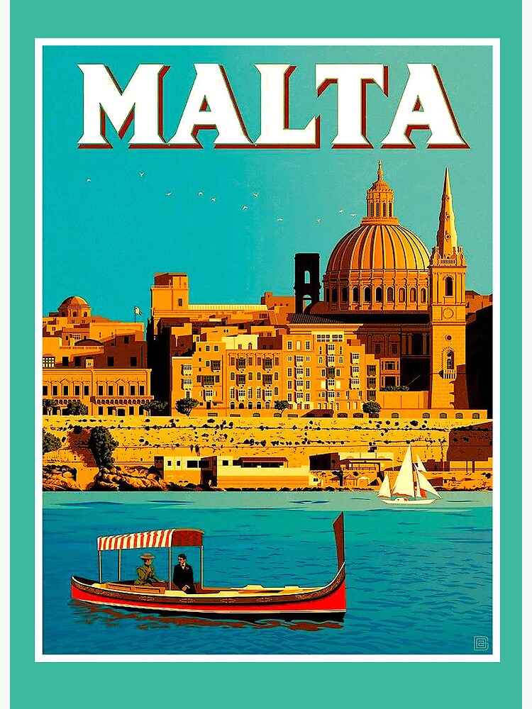 "MALTA : Travel and Tourism Vintage Advertising Print" Art Board Print ...