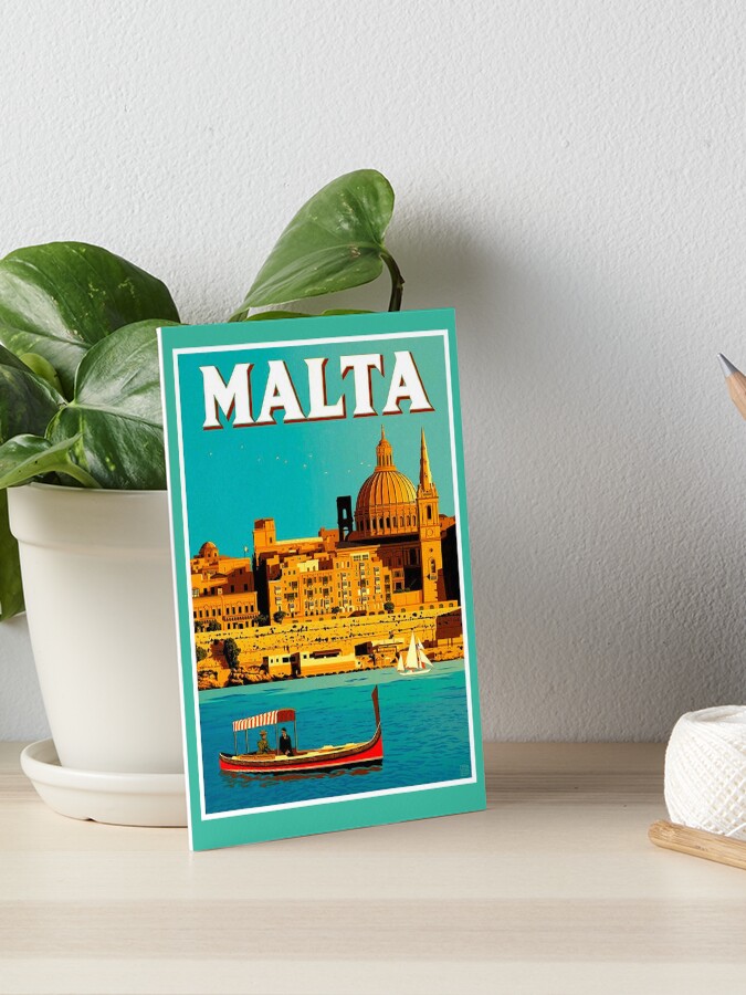 "MALTA : Travel and Tourism Vintage Advertising Print" Art Board Print ...