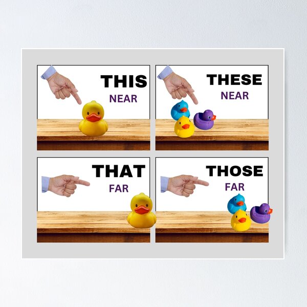 "Demonstrative Nouns Infographic using rubber ducks and pointed fingers ...