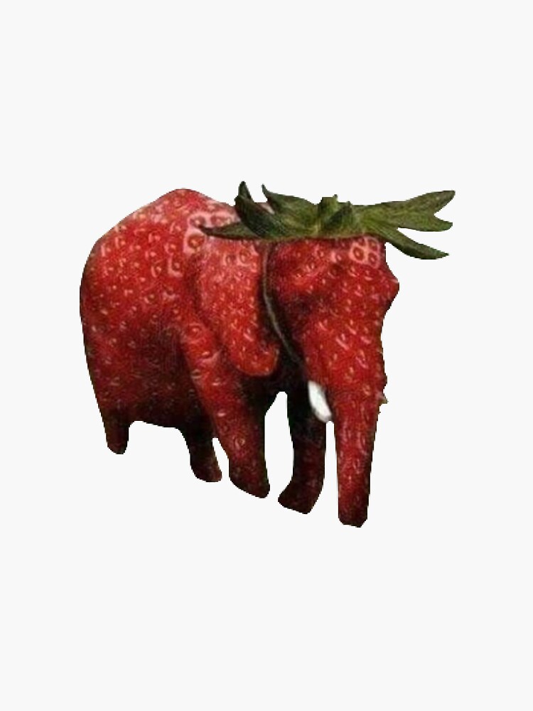 "strawberry elephant " Sticker for Sale by silverwolf946 | Redbubble