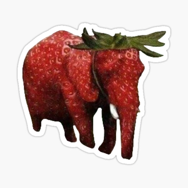 "strawberry elephant " Sticker for Sale by silverwolf946 | Redbubble