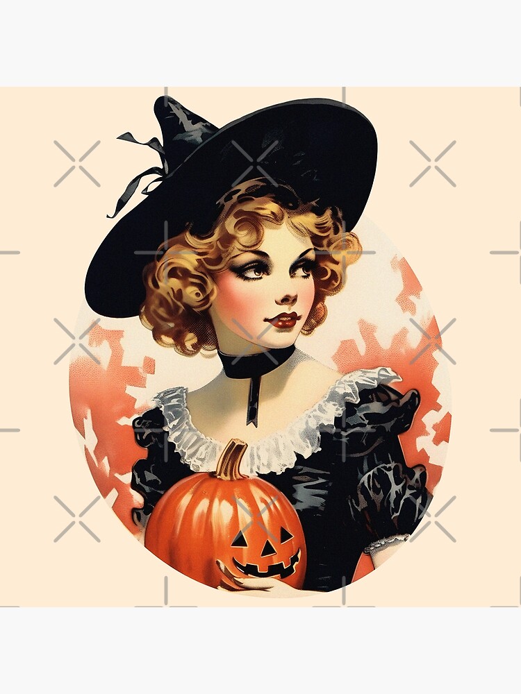 Vintage Halloween Witch Drawing Vintage Witch Png | Retro Halloween