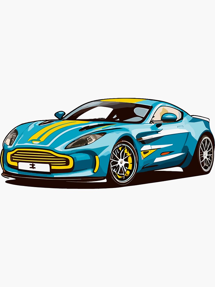 "Aston Martin ONE-77- Cartoon Design" Sticker for Sale by ...