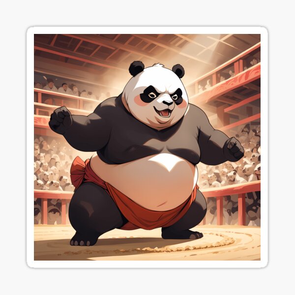 "Bamboo Brawl, Panda Sumo Showdown" Sticker for Sale by designsbyflo ...