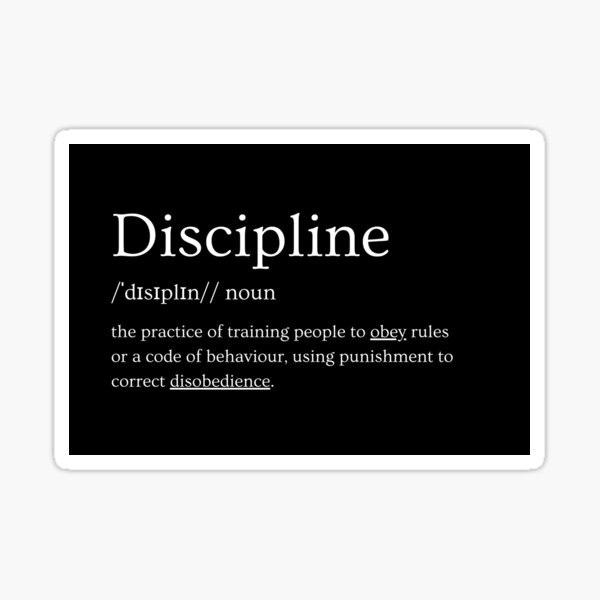 "Discipline" Sticker for Sale by Etherson | Redbubble