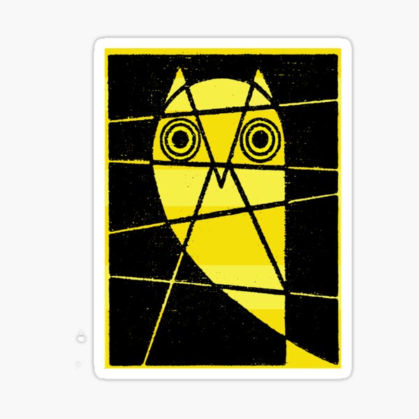 " Lo-fi Yellow Owl design" Sticker for Sale by mdmarkovic | Redbubble