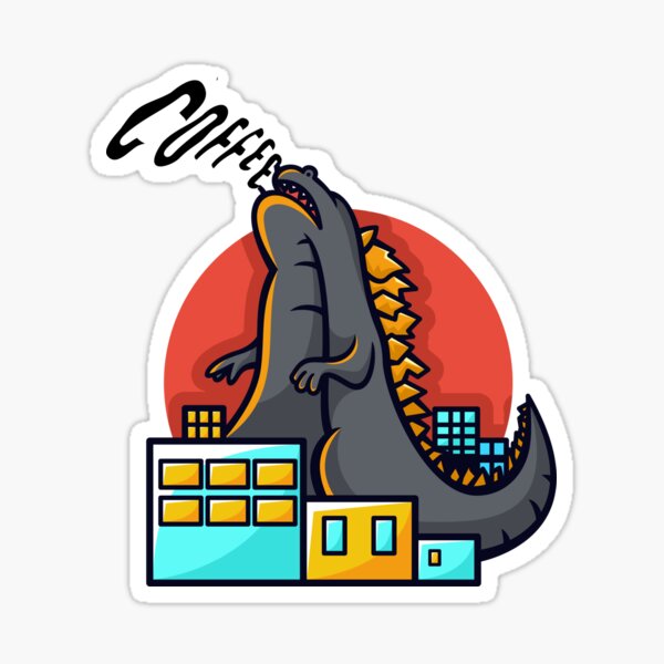 "Godzilla coffee art" Sticker for Sale by StarDan | Redbubble