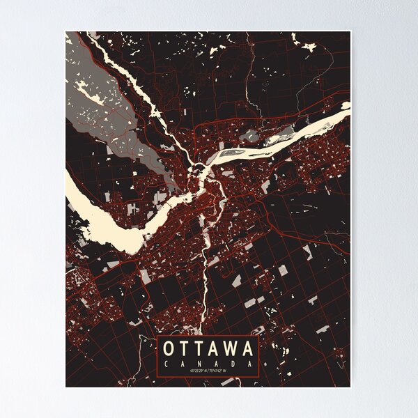 "Ottawa City Map of Canada - Vector" Poster for Sale by deMAP | Redbubble