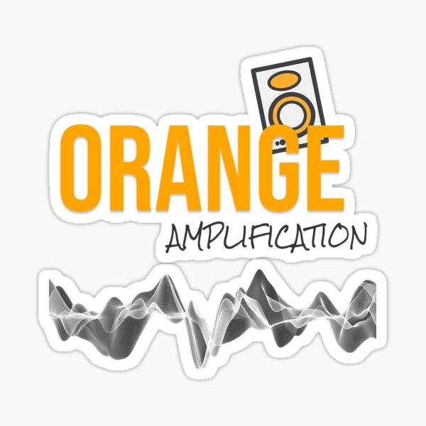 "Orange Amplification" Sticker for Sale by Prints Shoppe | Redbubble