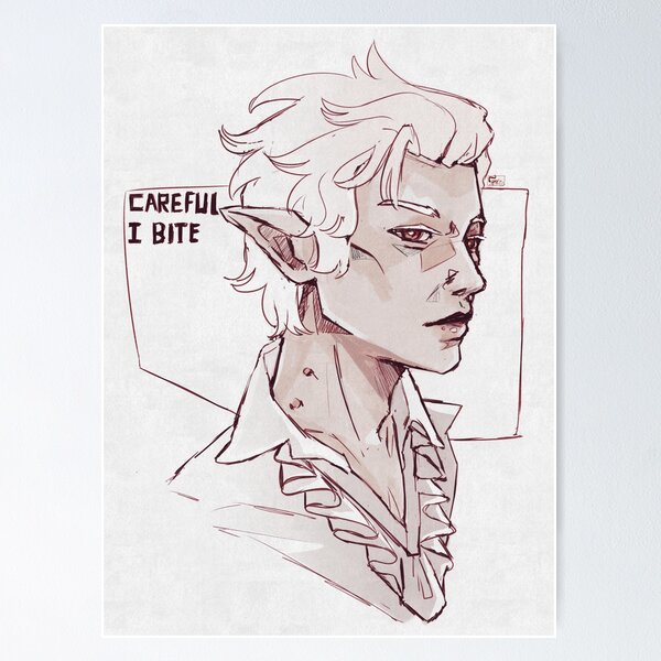"Astarion - Careful, I bite" Poster for Sale by Hushabyeumi | Redbubble