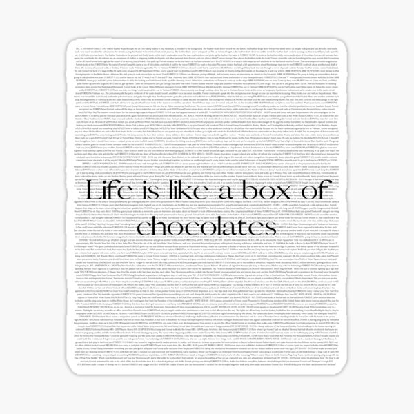 "entire Forrest Gump script "Life is like a box of chocolates"" Sticker ...