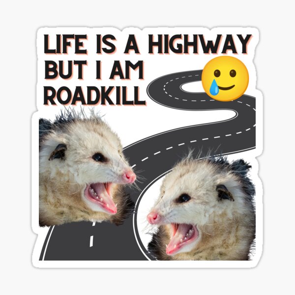 "Life Is A Highway But I Am Roadkill" Sticker for Sale by lunalasworld ...