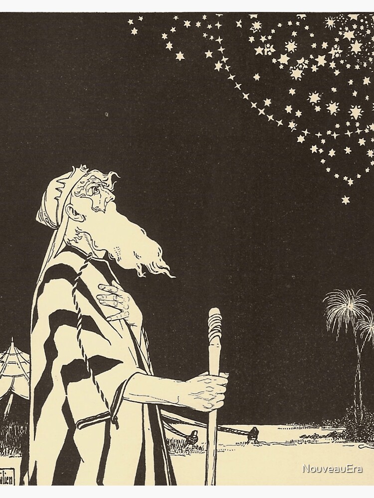 "Ephraim Moses Lilien, Abraham gazes at the stars" Art Board Print for ...