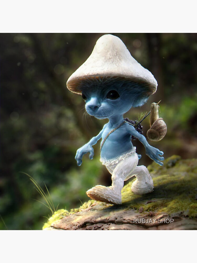 Pegatina for Sale con la obra «Seta gato pitufo azul» de RUBJAY SHOP⭐⭐⭐ ...