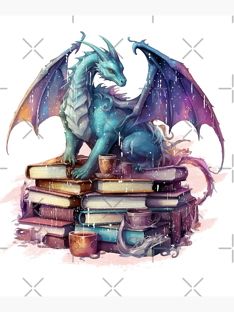 " Dragons and books" Poster for Sale by Avery-Navy | Redbubble