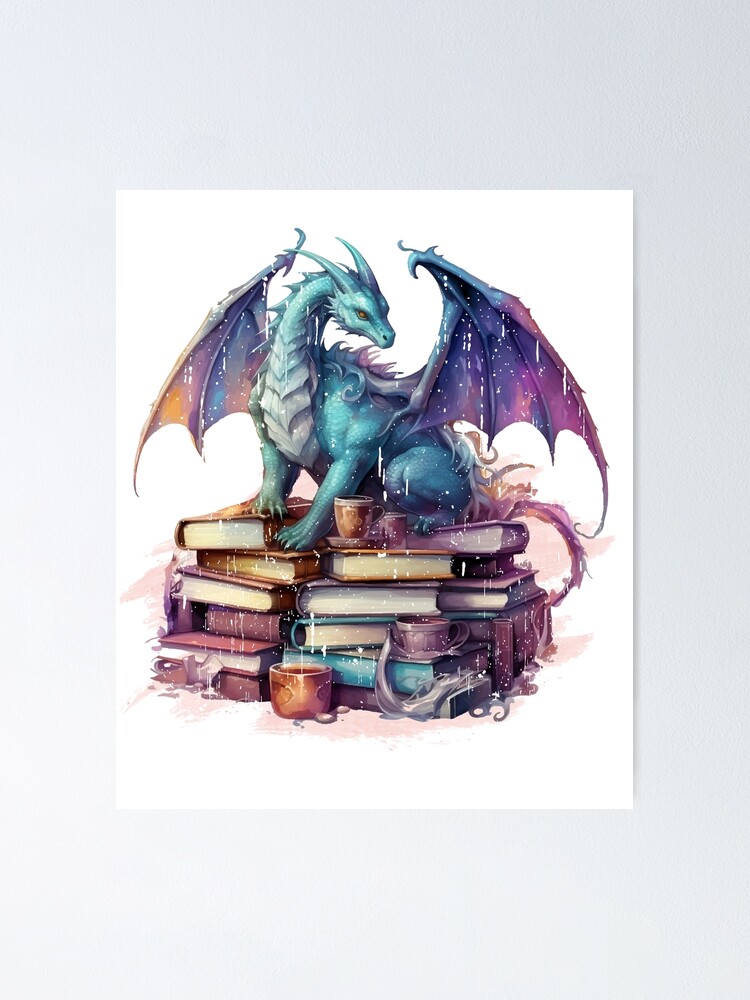 " Dragons and books" Poster for Sale by Avery-Navy | Redbubble