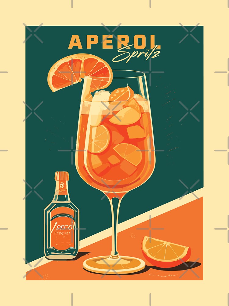 "Aperol Spritz Vintage Mid-Century Modern Poster" Sticker for Sale by ...