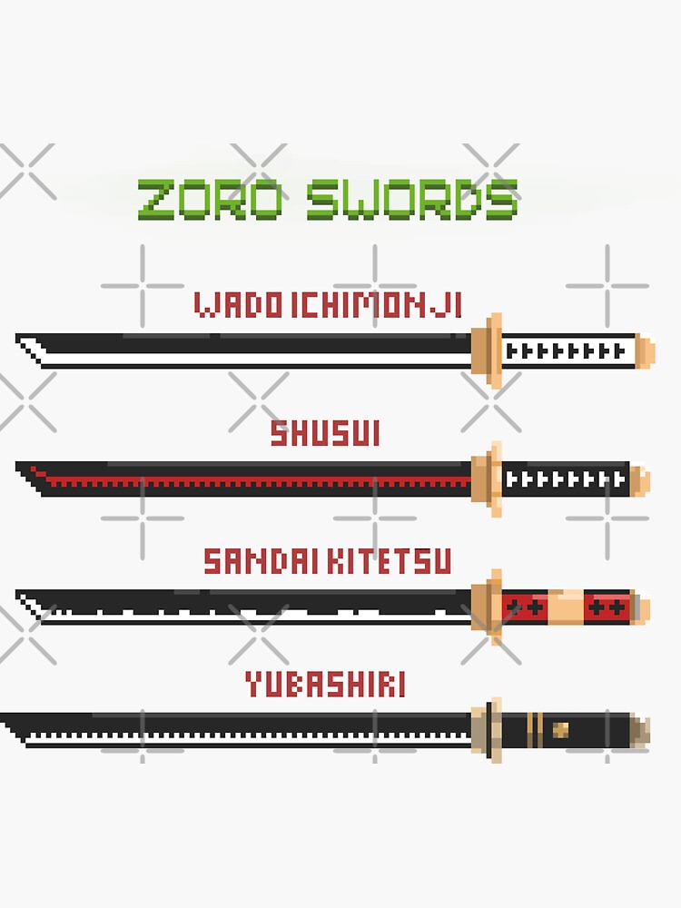 "Roronoa Zoro Swords" Sticker for Sale by eekkiii | Redbubble