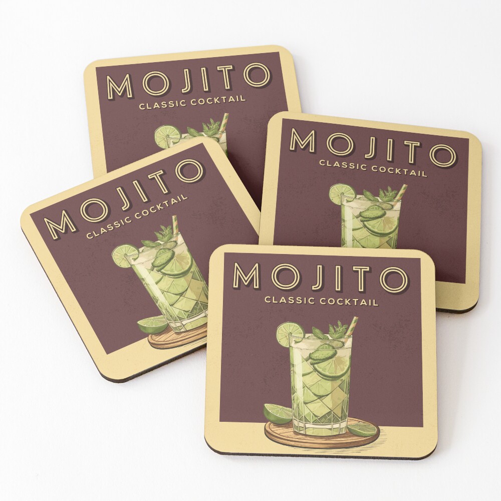 "Mojito Cocktail Vintage Recipe Poster" Sticker for Sale by Vintaprints ...