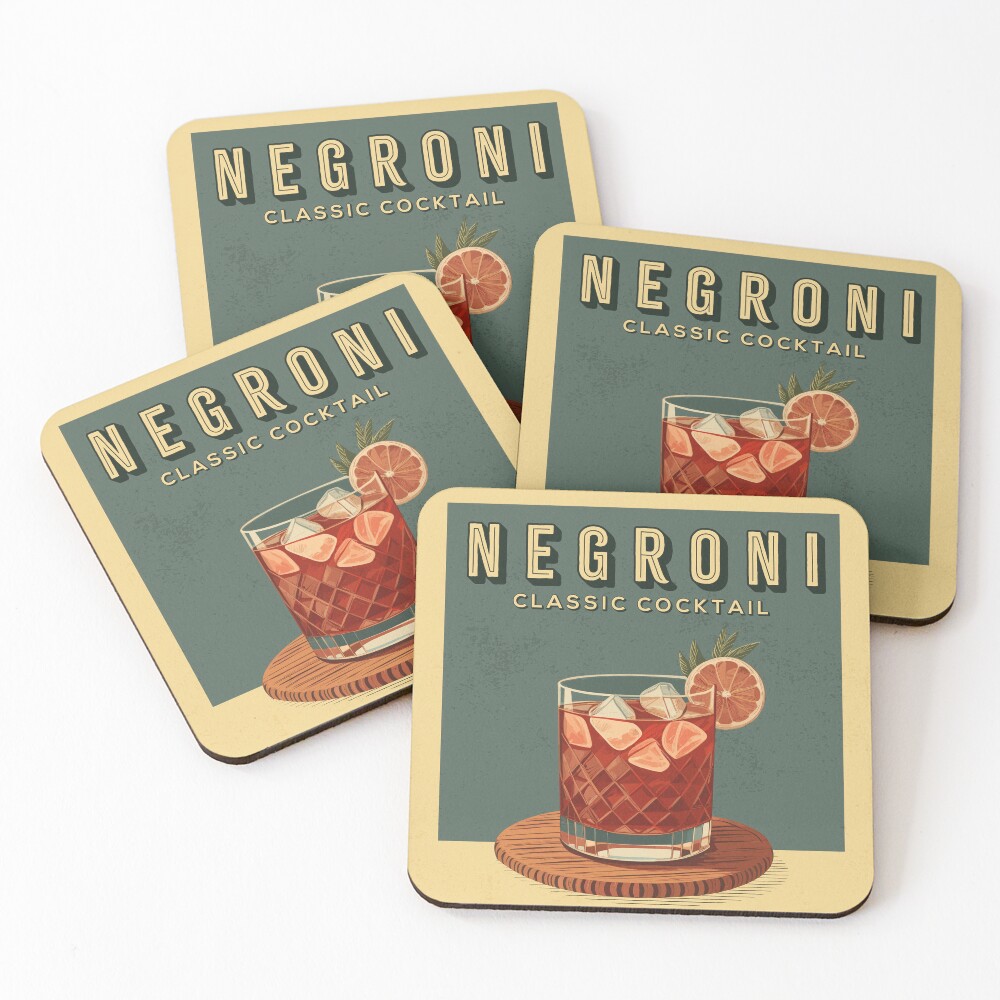 "Negroni Cocktail Vintage Recipe Poster" Art Print for Sale by ...