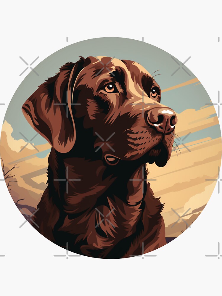 "Chocolate Lab, Portrait" Sticker for Sale by MendaciousMina | Redbubble