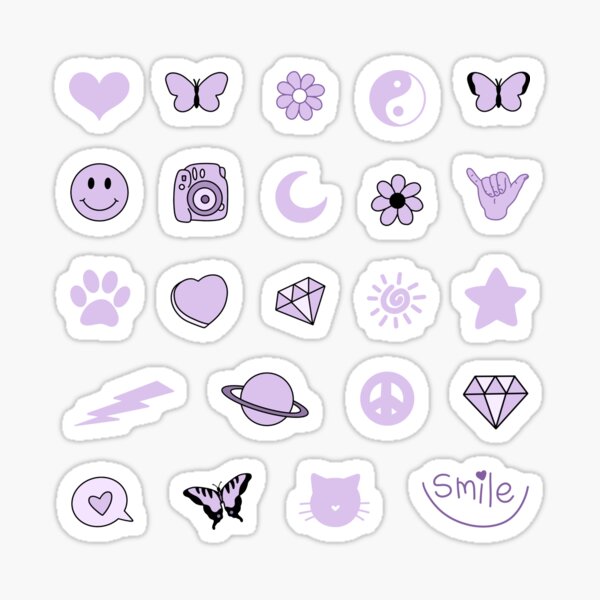"Cute Purple Sticker Pack" Sticker for Sale by IsabelleBellino | Redbubble