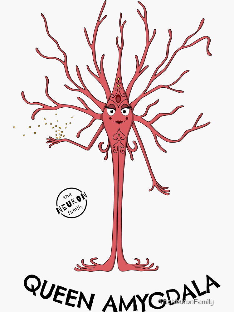 "Queen Amygdala" Sticker for Sale by TheNeuronFamily | Redbubble