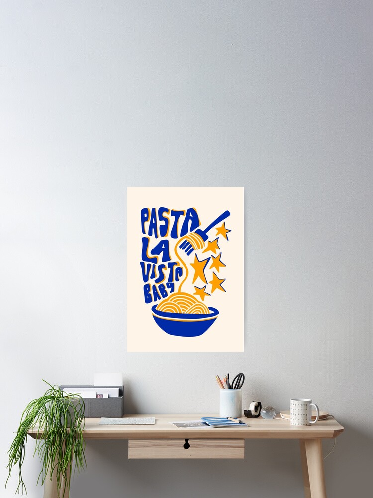 "Pasta La Vista Baby, Digital Print, pasta, Modern Kitchen Decor ...
