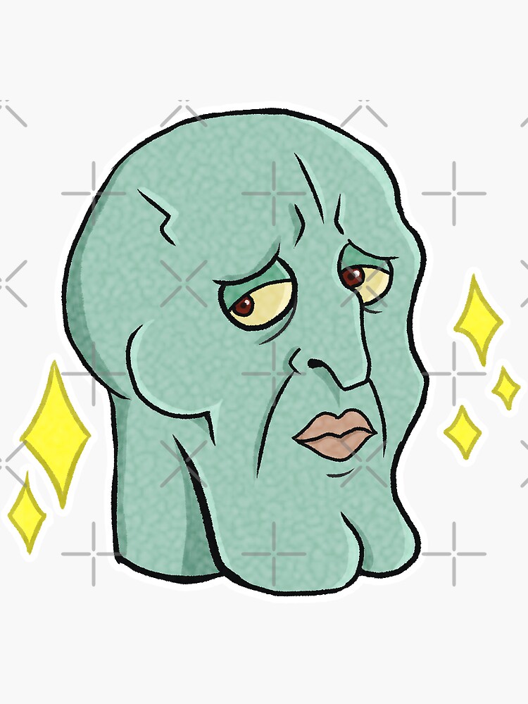 "Squidward Giga Chad" Sticker for Sale by geruvegan | Redbubble