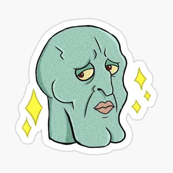 "Squidward Giga Chad" Sticker for Sale by geruvegan | Redbubble