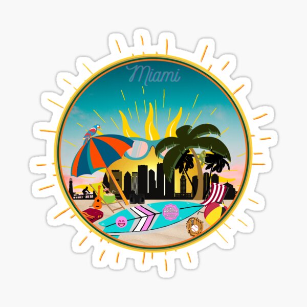 "Miami (Circular Edition)" Sticker for Sale by D-Winch | Redbubble