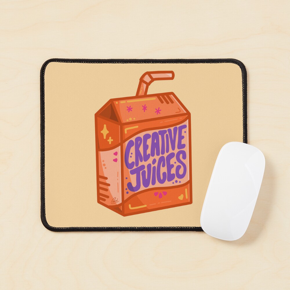 ""Creative Juices" - Cute Orange Juice Box of Creativity" Sticker for ...